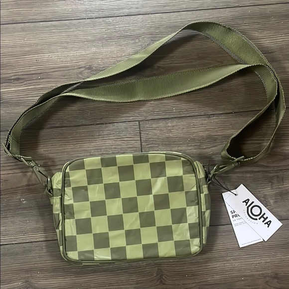 ALOHA Collection | Bags | Aloha Collection Green Checkered Crossbody ...